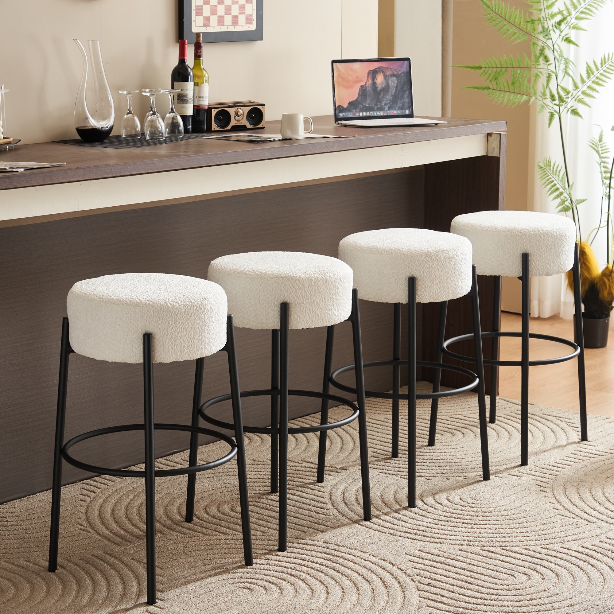 Crosley Upholstered Black 24 inch Square Seat Bar Stools Set of 2 N A Bed Bath Beyond 15974782