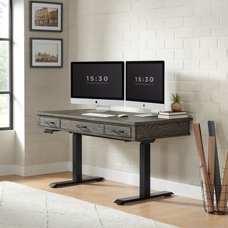 Foundry Home Office 60" Wide Lift Desk with 3 Drawers and Metal Base ...