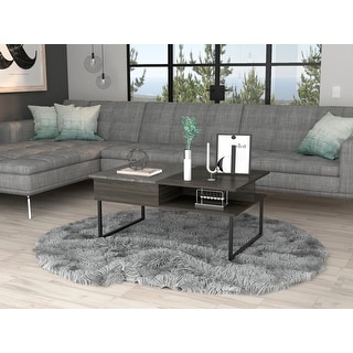 Squire 1-Shelf Lift Top Coffee Table Carbon Espresso and Onyx - Bed ...