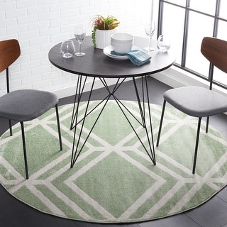 SAFAVIEH Adirondack Miljka Geometric Distressed Rug - 6' Round - Bed ...