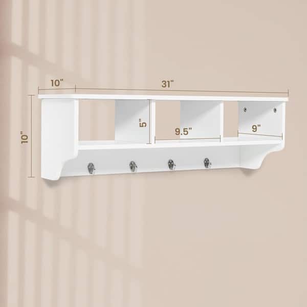 Wall Mount Cubby Organizer Hooks Entryway Storage Shelf - Bed Bath ...