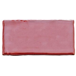 The Tile Life Diana Garnet 3-in x 6-in Maroon Ceramic Subway Wall Tile ...