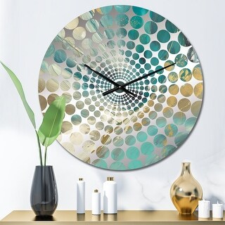 Designart "Golden Hour In Turquoise Waves III" Blue Abstract Clocks ...