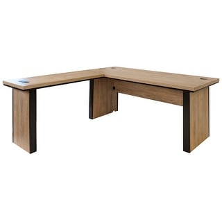 Contemporary 72" Wood Laminate Office Desk With Return, Writing Table ...