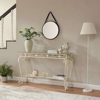 Modern Fancy Glass and Metal Console Tables with Storage - Bed Bath ...