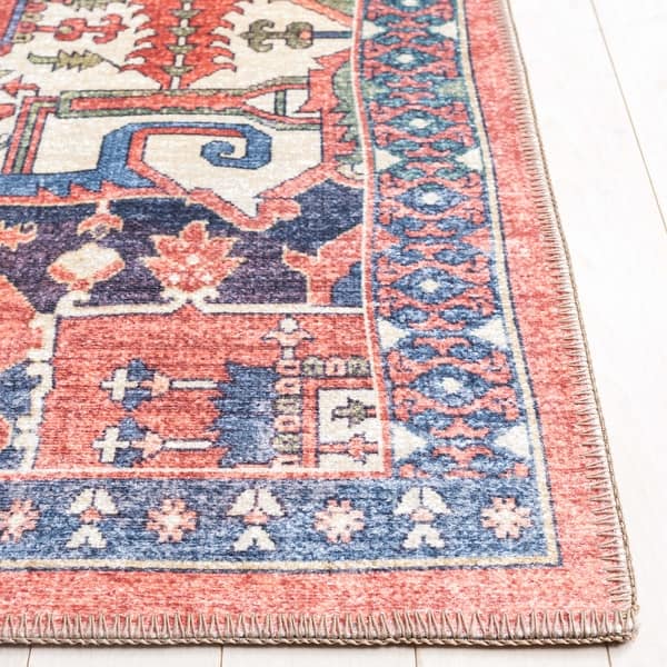 SAFAVIEH Serapi Shahrzad Traditional Machine Washable Cotton Rug - Bed ...