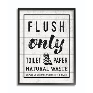 Stupell Flush Only Bathroom Sign Family Home Word Design Framed Wall ...