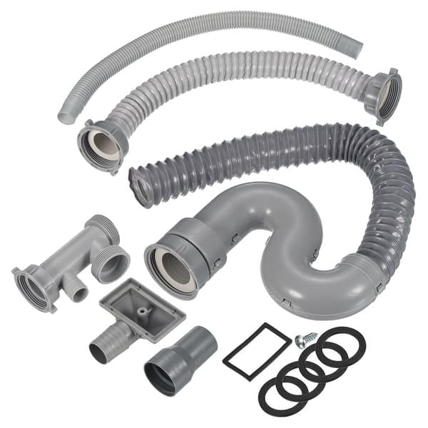 Female G1-1/2 4Way Connector Flexible Strainer Tubing Drain Pipe Kit ...