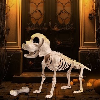 Joyfy Grey Halloween Posable Dog Skeleton, 9.8" X 4.7" X 12.6" made of ...