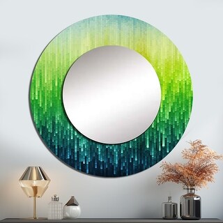Designart "Green Color Code" Rainbow Round Bathroom Mirror - green ...