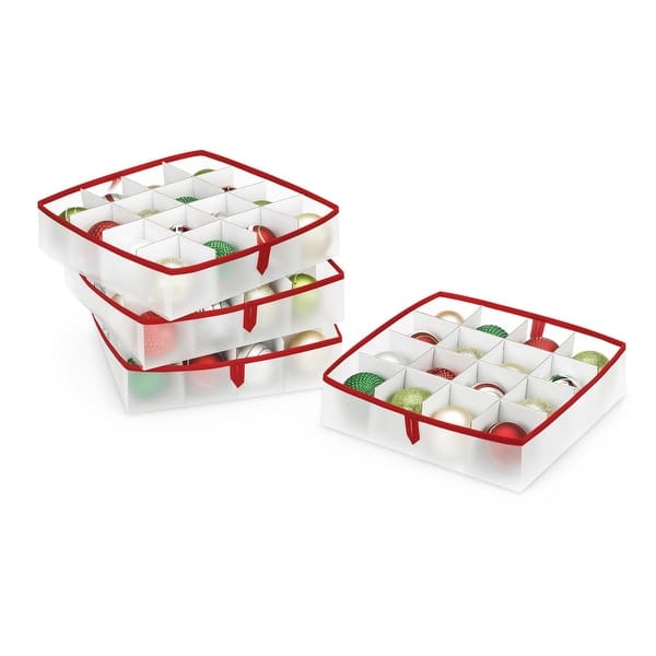 Whitmor Christmas Ornament Cube with 64 Compartments with Removable ...