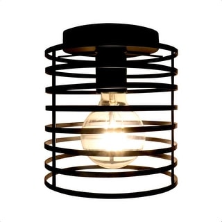 Small cage ceiling light fixture rust black industrial ceiling lamp ...