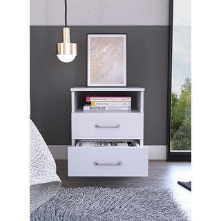 2-Drawers 1-Open Shelf Bedside Table, Modern Bed Console table - Bed ...