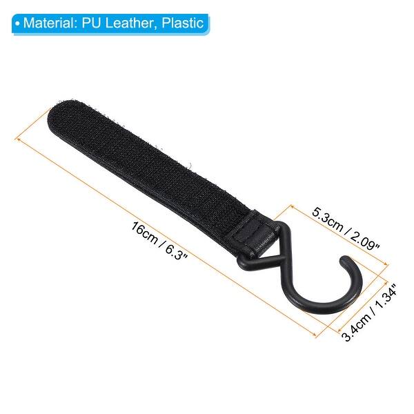 Bag Hook, PU Leather Webbing Strap Cart Hook w Hook Holder Clip, 3 pcs ...