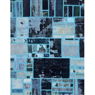 Ahgly Company Machine Washable Abstract Deep-Sea Blue Area Rugs - Bed ...