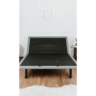 Black and Grey Twin XL Adjustable Bed Base With Head and Foot Position ...