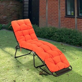 Outdoor Padded Cushion Patio Lounge Chair Cushion w/ String Ties - Bed ...