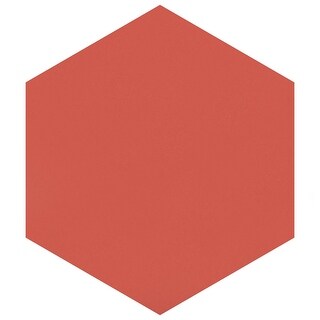 Merola Tile Textile Basic Hex Red 8-5/8" x 9-7/8" Porcelain Floor and ...