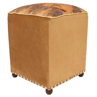 Chinese Nature-sceen Blaine Italian Velvet Upholstered Ottoman - Bed ...