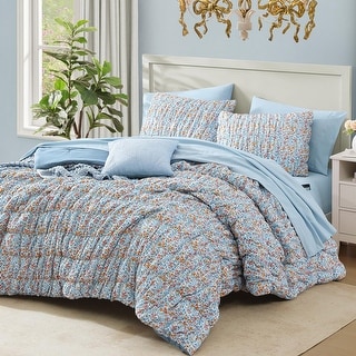7 Pieces Classic Puff Floral Bedding - Bed Bath & Beyond - 42689200
