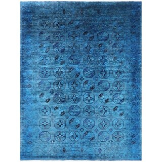 Golden Nile Blue Turkmen Ersari Hand Knotted Wool Rug - 8' 10" X 11' 6 ...