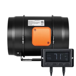 Inline Duct Fan, 8Inch with Temperature Humidity Controller - 8-Inch ...