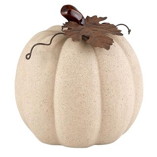 6" Beige and Brown Stylish Unique Large Pumpkin Decor - Bed Bath ...