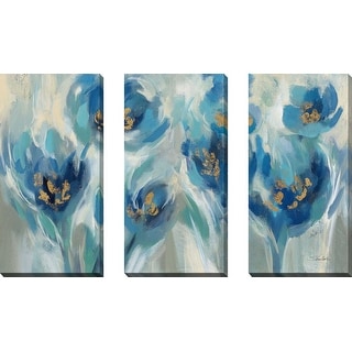 "Blue Fairy Tale Floral III" 3 Piece Set on Canvas - Bed Bath & Beyond ...