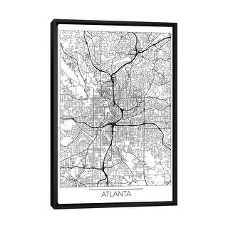 iCanvas "Atlanta Minimal Urban Blueprint Map" by Hubert Roguski Framed ...
