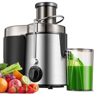 Centrifugal Juicer with 3'' Feed Chute, Stainless Steel, 3 Speed, Black ...