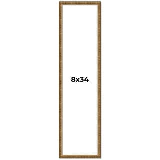 8x34 Frame Gold Solid Wood Picture Frame - Complete Modern Photo Frame ...