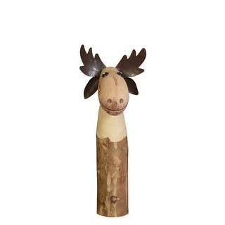Petite Wood and Metal Moose Sculpture - Bed Bath & Beyond - 42621065