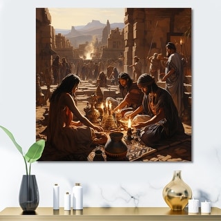Designart "Egypt Ancient Rituals II" Egyptians Wall Art Living Room ...