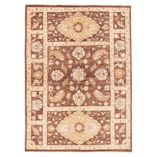 ECARPETGALLERY Hand-knotted Chobi Brown Wool Rug - 5'1 x 6'8 - Bed Bath ...