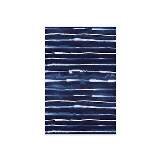 Navy Electric Ink Stripes Print On Acrylic Glass by Ninola Design - Bed ...