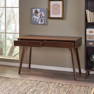 30"H Modern Acacia Wood Computer Desk with 2 Drawers,Walnut Color - Bed ...