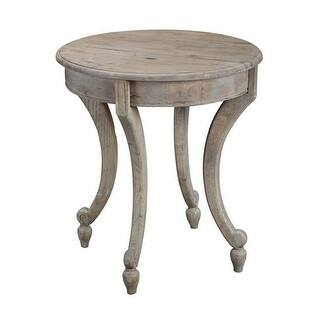 Farmhouse Wooden Side Table with Scrolled Legs and Turnip feet, Taupe ...