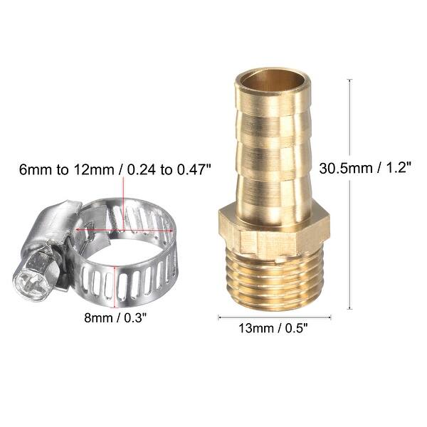 Brass Hose Barb Fitting Straight Male Thread Pipe Connector with ...