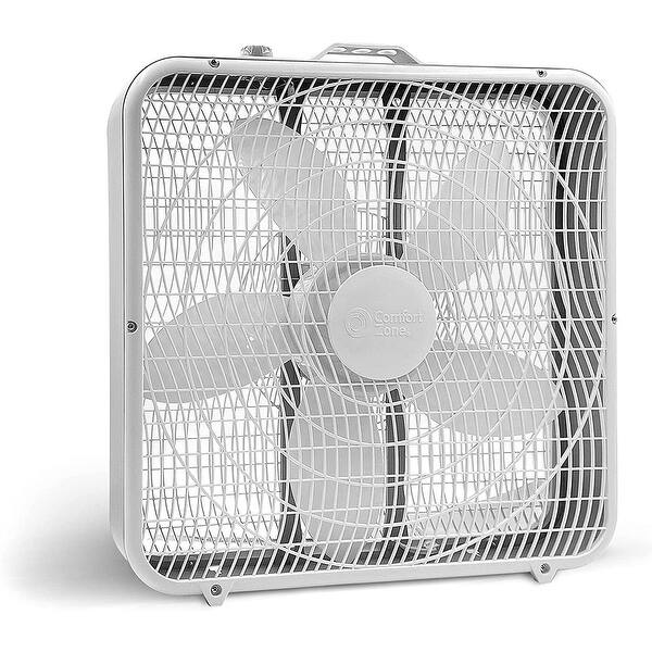 Comfort Zone 20" 3-Speed Box Fan for Full-Force Air Circulation - Bed ...