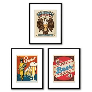 Americanflat 3 Piece Framed Print With Mat - Vintage Beer Art By ...