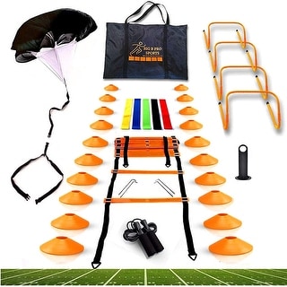 Speed & Agility Training Set | 20 Soccer Cones, 5 Resistance Bands, 4 ...