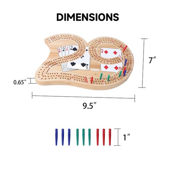 GSE™ Classic Wooden 29 Cribbage Board Game with Plastic Pegs, Classic ...