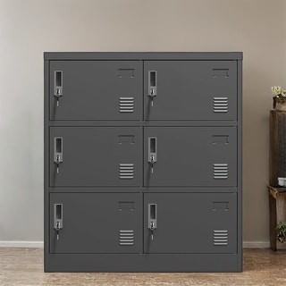 6-Door Employee Storage Locker,Metal Lockers with Card Slot - Bed Bath ...