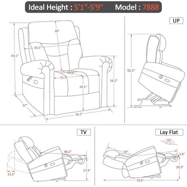 MCombo Dual Motor Power Lift Recliner Chair with Massage and Dual ...