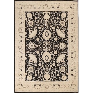 Black Oushak Chobi Rug Handmade Wool Carpet - 8'0"x 9'11" - Bed Bath ...