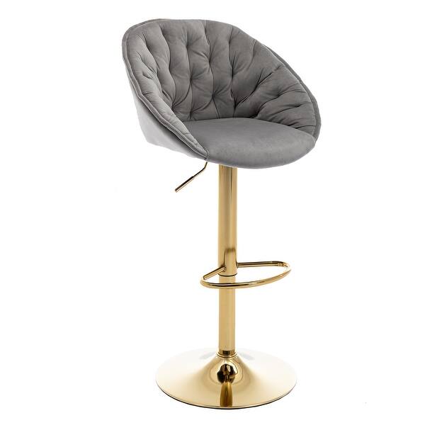 2 Pc Swivel Bar Stools Ergonomic Adjustable Dining Chair with Footrest ...