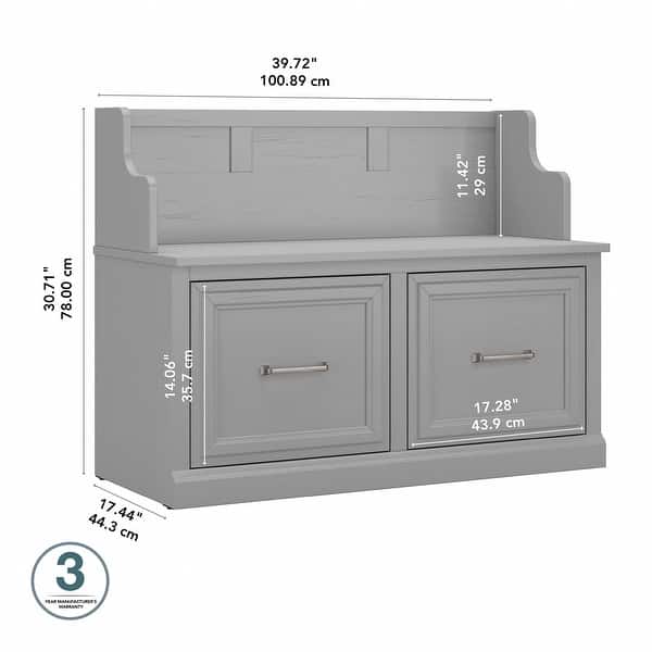 Woodland 40W Entryway Bench with Doors by Bush Furniture - Bed Bath ...
