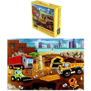 48 Piece Giant Construction Floor Puzzle for Kids Ages 3-5 and 4-8 ...