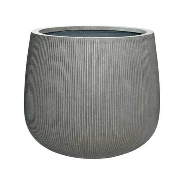 Pottery Pots 21.65"W Large Round Dark Grey Ficonstone Indoor Outdoor ...