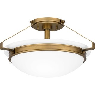 Elderwood 2-Light Weathered Brass Semi-Flush Mount - Weathered Brass ...